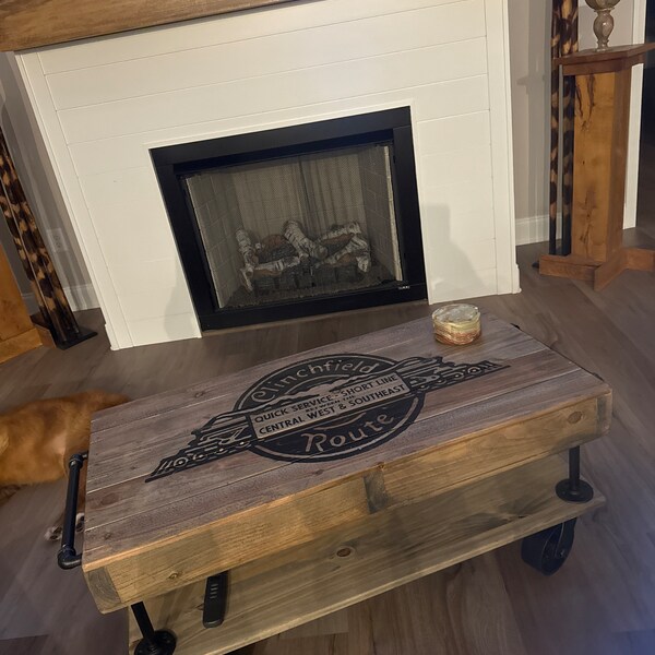 Industrial Railroad Coffee Table Cart, Norfolk & Western - Etsy