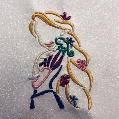 Rapunzel From Tangled With Pascal Sketch Digital Embroidery Machine ...