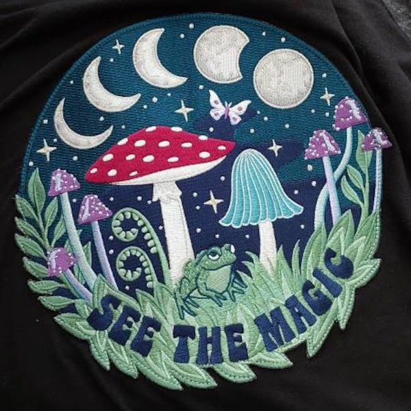 See the Magic Nature XL Back Patch - Frog, Mushroom, Moon Phases ...