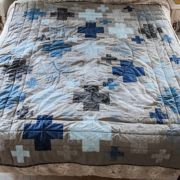 Positive Side Quilt Pattern, Layer Cake Quilt, Plus Quilt, Precut Quilt ...