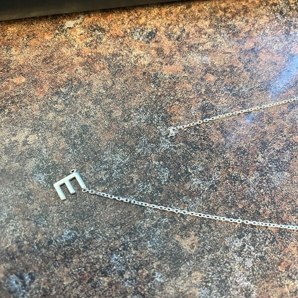 Block Name Necklace, Name Necklace With Curb Chain, Personalized Name ...