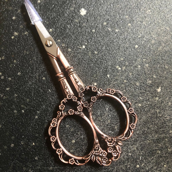 Floral Embroidery Scissors - Small Flower Scissors- Rose Gold Shears ...