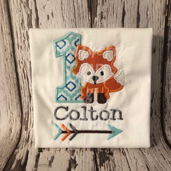 Fox Number 1/ First Birthday Applique Machine Embroidery Design NO:0192 ...