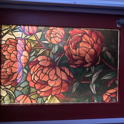 Dandelion Stained Glass Window Cling Dandelion Window Film Suncatcher ...