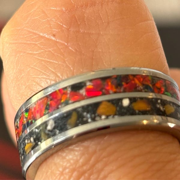 Custom Cremation Memorial Ring Ash Ring Pet Cremation Remains Keepsake ...