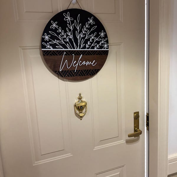 Welcome Front Door Sign|wild Flower Front Door Sign|wild Flower Door ...