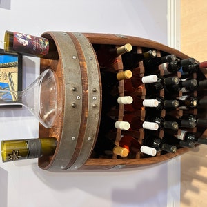 Hanging Oak Wine Barrel Stave Glass Rack Stemware Rack - Etsy