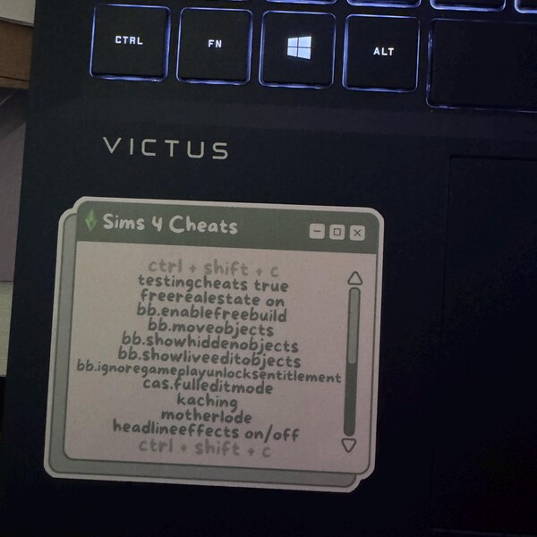 Sims 4 Cheat List Sticker | Sims 4 Cheat Sticker | Sims Sticker | Video Game Sticker | Sims 4 ...