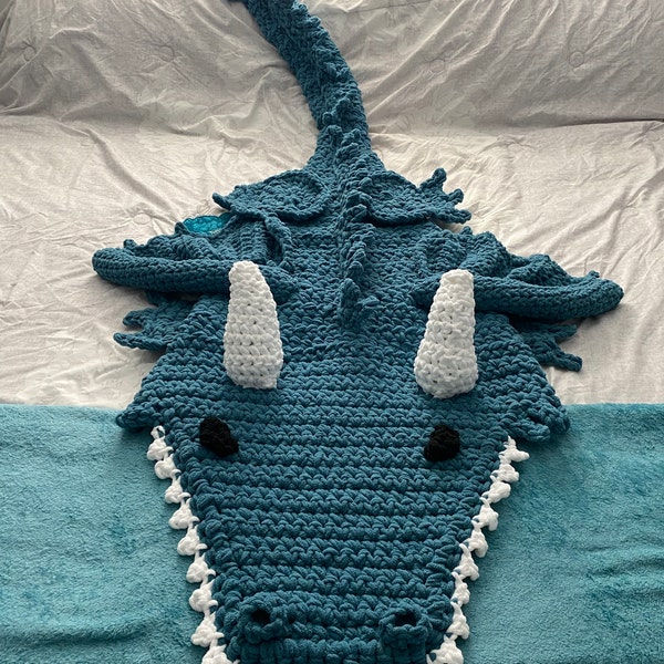 CROCHET PATTERN Dragon Blanket - Pdf Digital Download - Bulky & Quick ...
