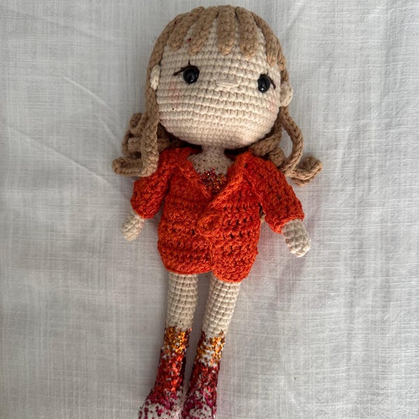 6'' Crochet Mini Pinocchio, Mini Amigurumi Doll, Crochet Doll, Wooden ...