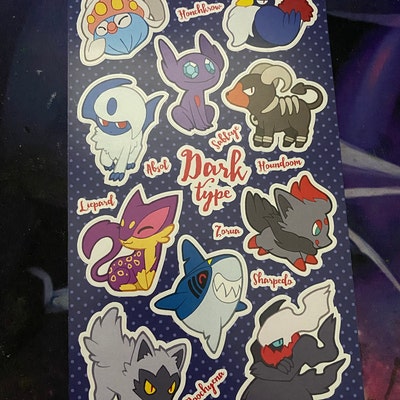 Normal Type Pokemon Sticker Sheet Pokemon Type Series - Etsy