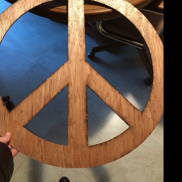 Peace Sign - Laser Cut Wood - Large - Etsy
