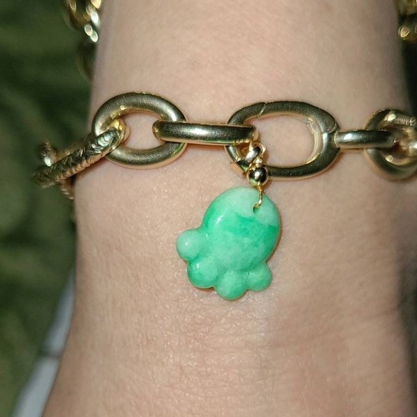 Icy Floating Green Jadeite, Fugua 福瓜 Jadeite Jade Pendant, 100% ...