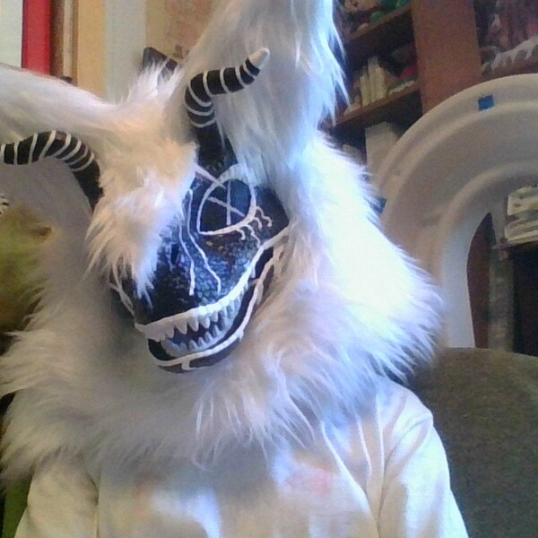 Dino Full Furry Mask (custom Order) - Etsy