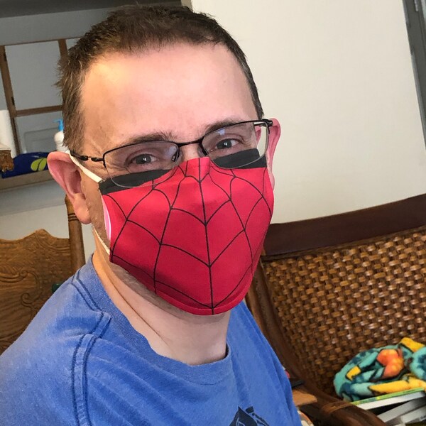 Spider Web Face Mask With TWO Filters and Pocket | Super Hero Mask ...