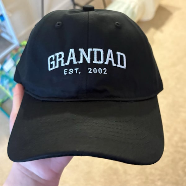 Custom Embroidered Grandad Hat With Est Date, Vintage Baseball Hat ...