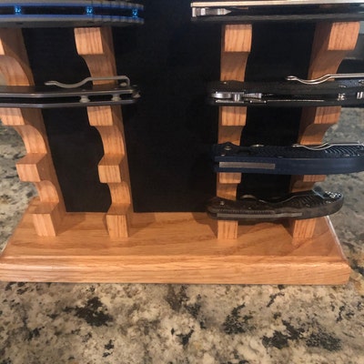 Custom Knife Display Stand Case Made From Solid Oak Wood. Knife Rack - Etsy