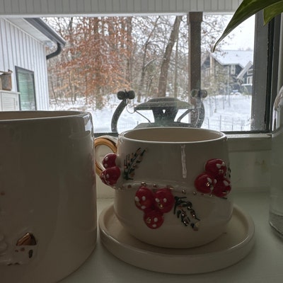 HAPPY FOREST CUP Happy Forest Ceramic Xmas Tea Cup With Handle - Etsy