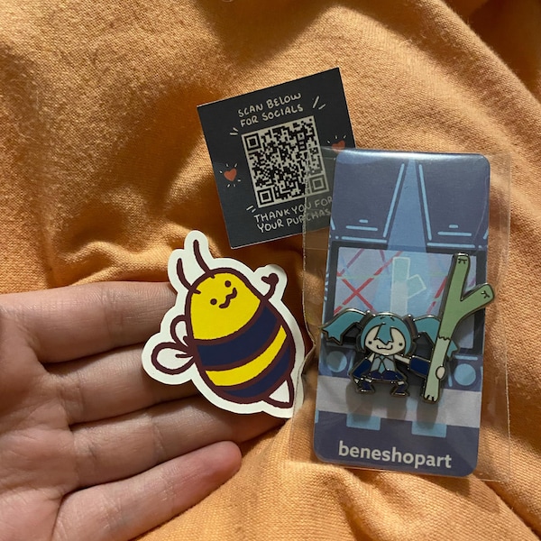 Big Leek Miku Enamel Pin | Original Creator | Pin for Hats, Lanyards ...