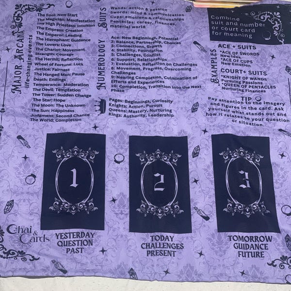 Celtic Cross Tarot Cloth – Labeled Spread Mat for Card Readings ...