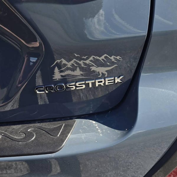 Jurassic Overland Car Sticker – Mountain Scene Dino Decal for Subaru ...