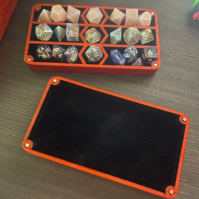 D&D 3-set Dice Vault and Tray Dnd Wooden Multi-dice Box and Tray Three ...
