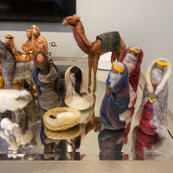 Handmade Needle Felt Nativity Set - Etsy