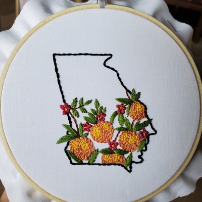 Georgia State Embroidery Pattern Instant Digital Download PDF ...