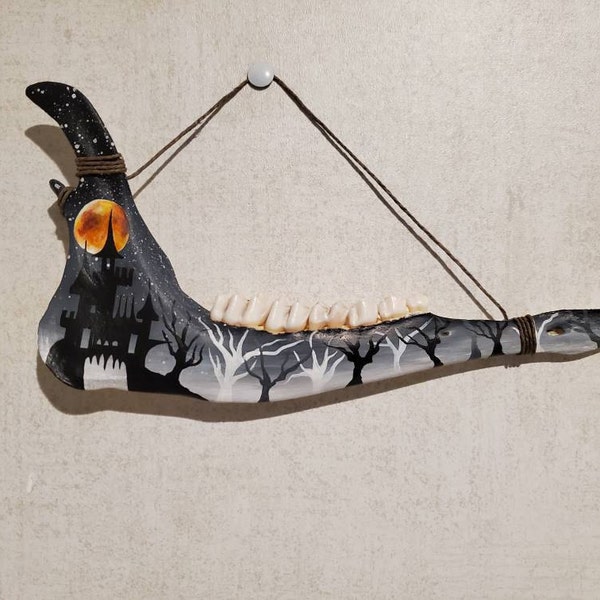 Witchy Green Pentacle Bone Painting: Oddities, Curiosities, Wall ...