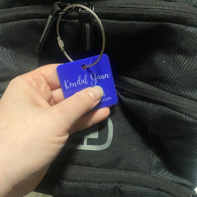 Premium Backpack Name Tags Personalized, Customized Luggage Name Tags ...