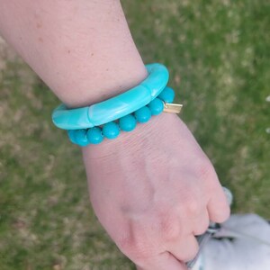 Summer Acrylic Stackable Bracelets Pool Swim Vacation Jewelry Tube ...