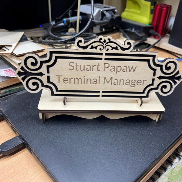 Laser Cut Desk Nameplates Svg Files, Vector Files for Wood Laser ...
