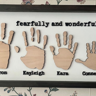 Handprint Sign, Wooden Kid Handprint Sign, Nursery Decor, Parent Gift ...