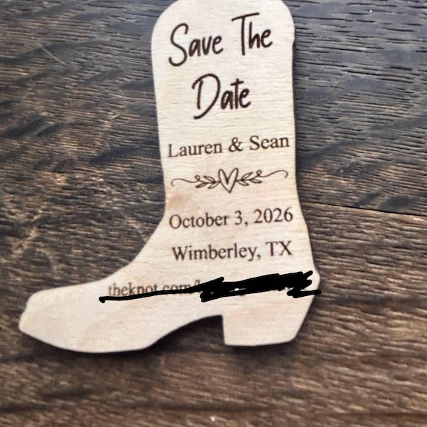 Cowboy Boot Save the Date Magnet | Personalized Wedding Favors ...