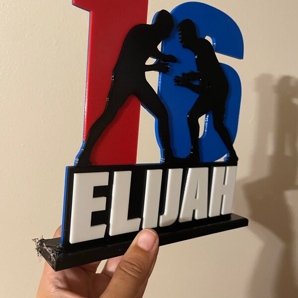 Personalized WRESTLING Cake Topper on Base With Name and Age - Solid 3D ...