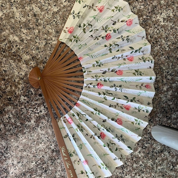 Personalized Custom Hand Fans High End Wedding Fabric Fans Party Favors ...