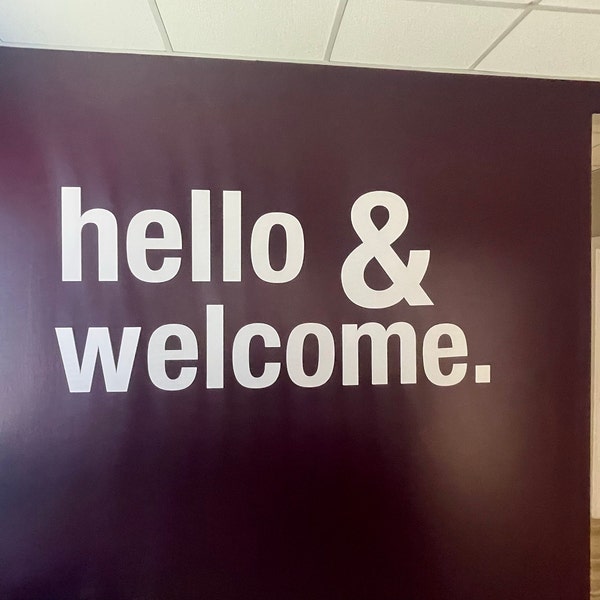 Hello & Welcome, Office, Wall, Art, Decor, 3D, PVC, Typography ...