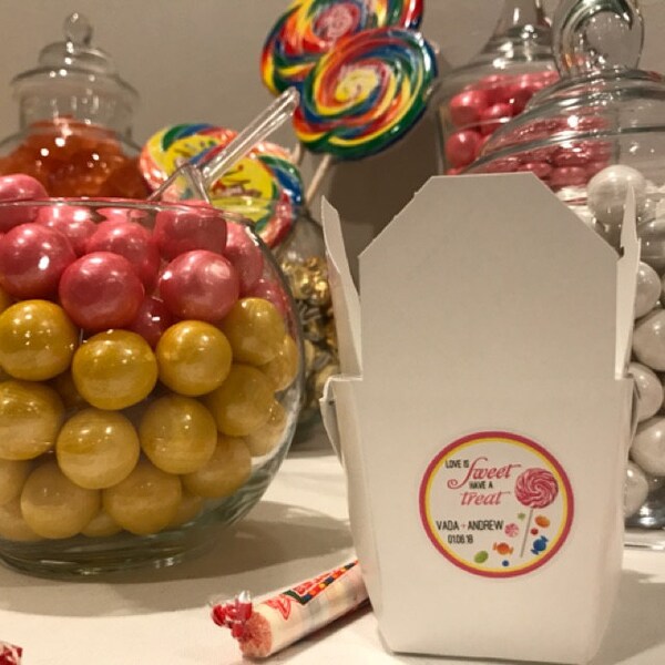 Round Custom Candy Favor Labels / Stickers - Lollipop & Candy ...