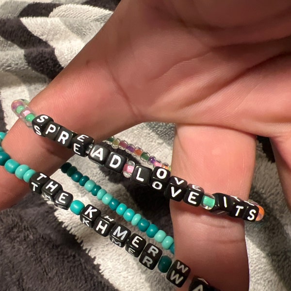 Custom Beaded Word Bracelet, Words of Affirmation, Expression Bracelets ...