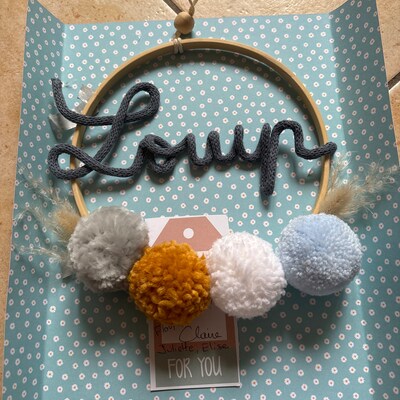 Guirlande fanion vert sauge Camel et écru pour chambre bébé enfant ...