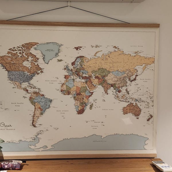 Accurate World Map Poster - Large Wall Travel Map Print - Detailed ...
