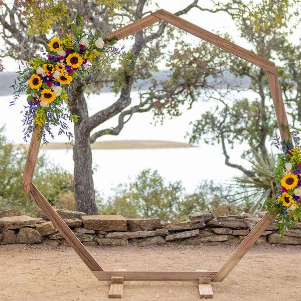 6ft Gold Metal Honeycomb Floor Standing Balloon Display Arch for ...