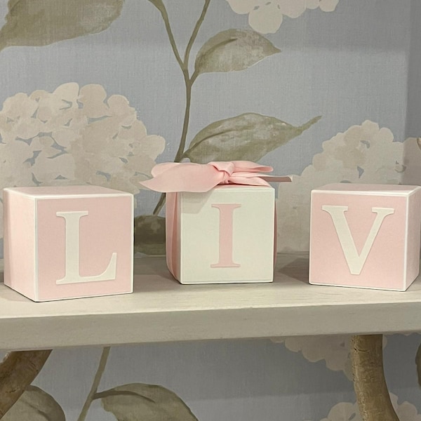 Custom Baby Name Blocks Baby Gift Baby Shower Newborn Nursery ...