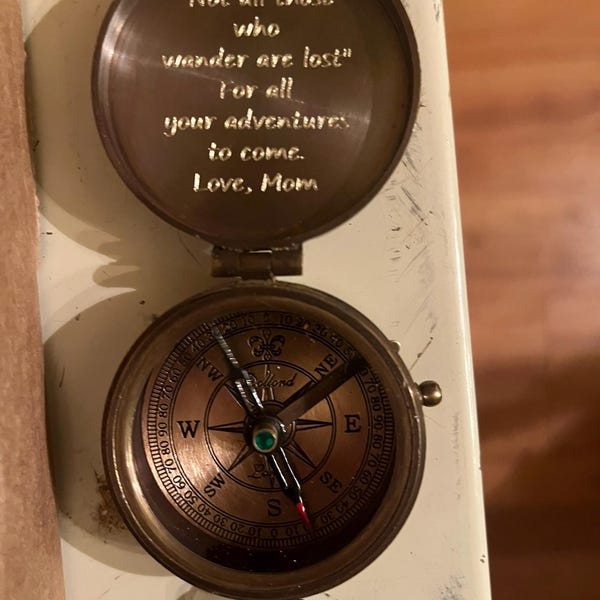 Custom Engraved Working Handmade Brass Compass Gift for Men ...