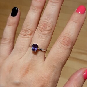 Color Changing Gemstone Ring 6x8mm Emerald Cut Alexandrite - Etsy