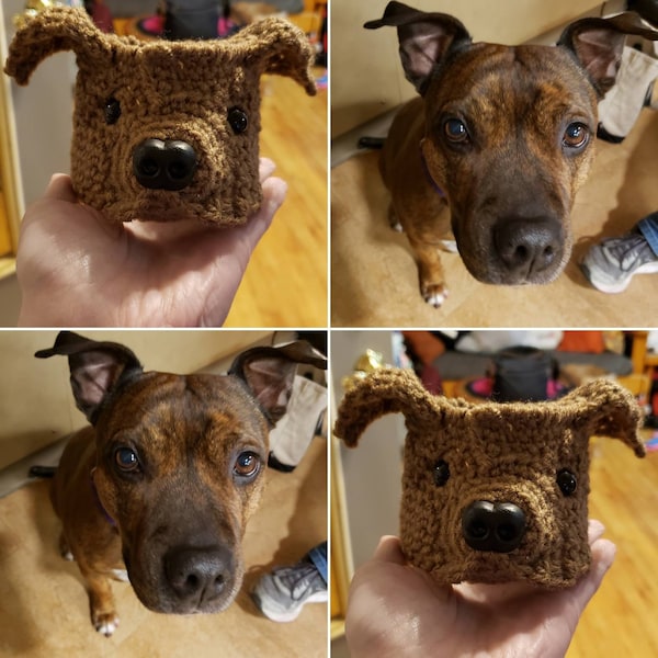 Realistic Pitbull Dog Crochet Pattern: Pit Bull Cup Cozy (PDF Crochet ...