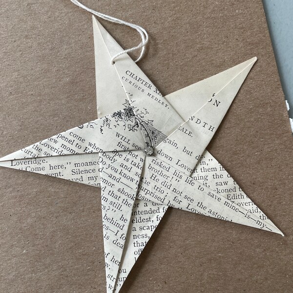 Kraft Paper Star Snowflakes Set of 5/handmade, Paper Ornament/paper Bag ...