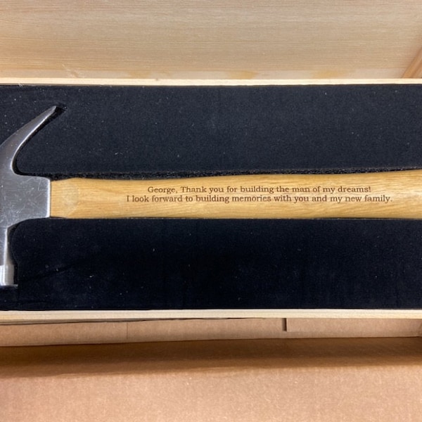Engraved Personalized Hammer With Wood Box Customized Father of Bride ...