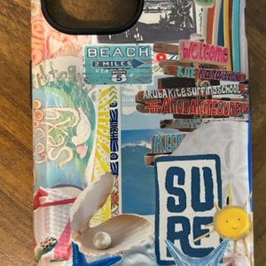Coconut Girl Collage Aesthetic Phone Case, Ocean Beach Inspired, iPhone ...