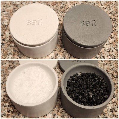 Concrete Salt Pepper Sugar Bowls, Salt Cellar With Lid, Spice Bowl ...